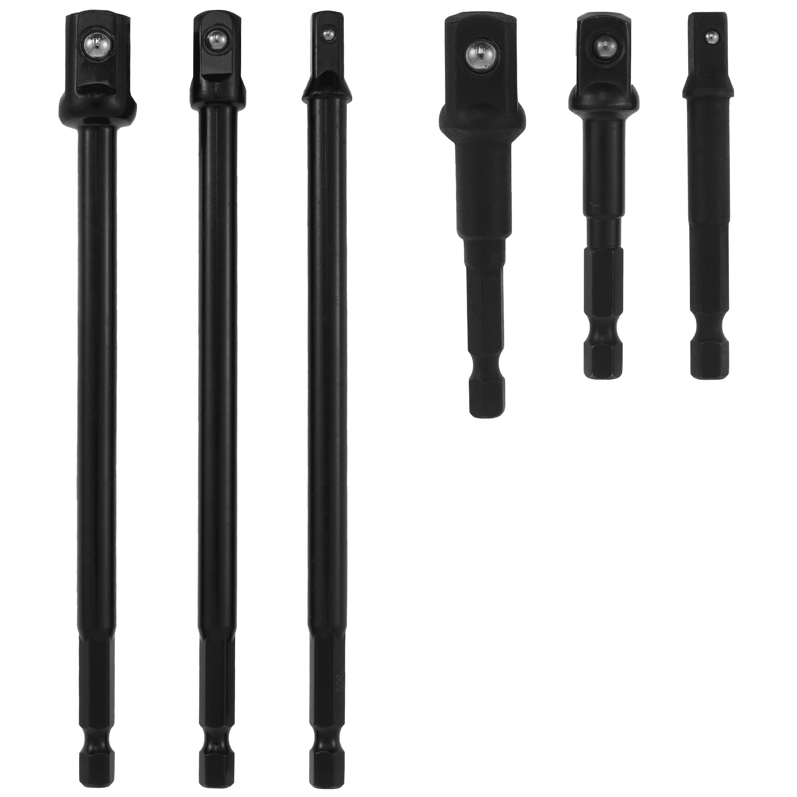 6Pcs Impact Adapter Set 1/4inch Hex Shank High Hardness Socket Adapter Kit 1/4 3/8 1/2 Drive ...