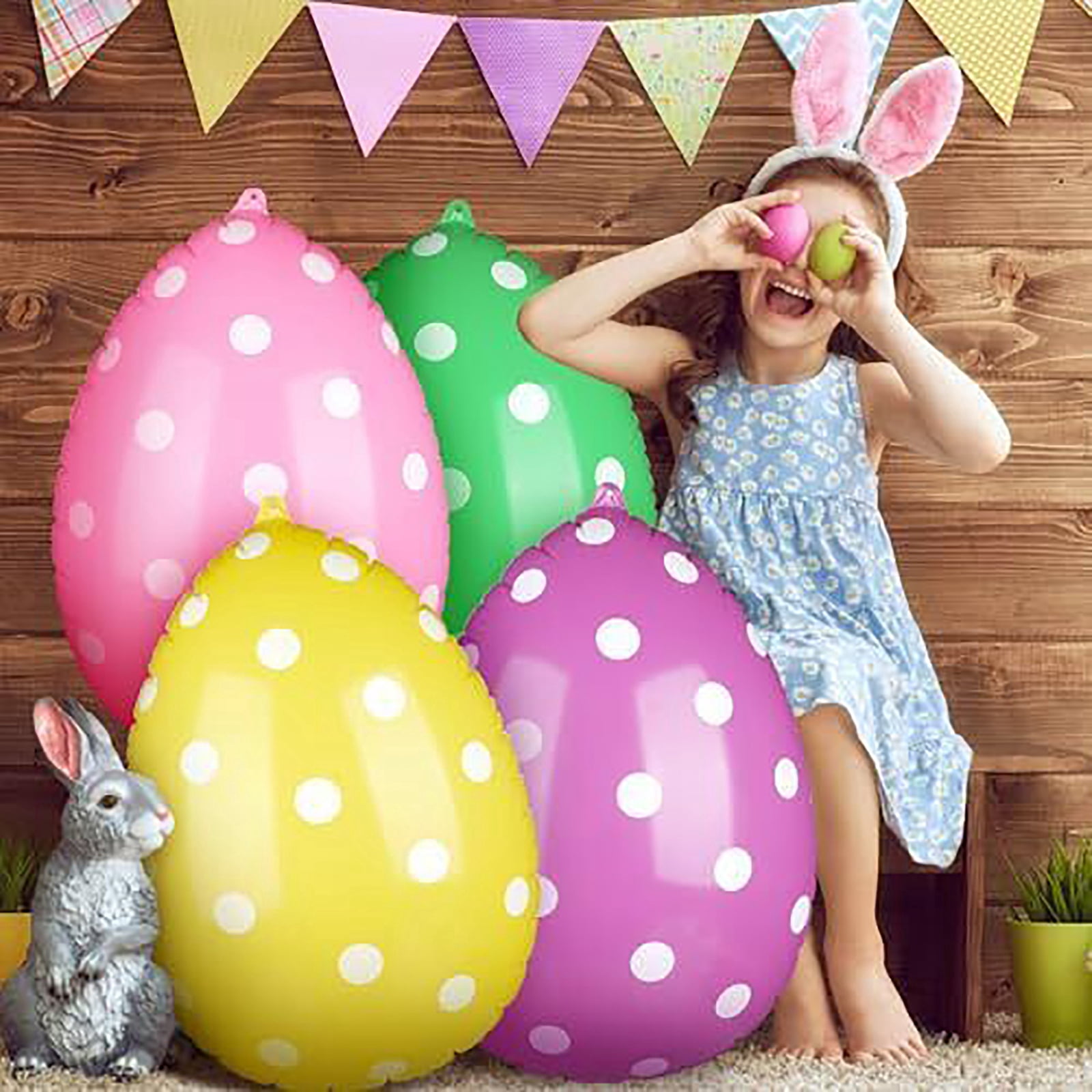 6Pcs Inflatable Easter Eggs Decorations Colorful Easter Egg Inflatables ...