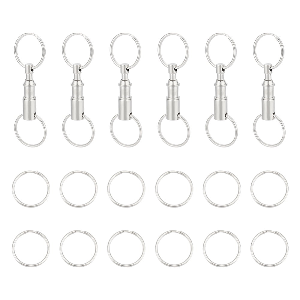 6Pcs Iron Quick Release Keychain Detachable Pull Apart Snap Keychain ...