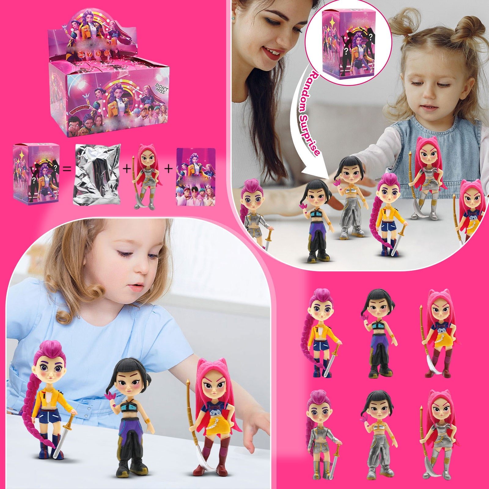 6Pcs K+Pop De+m0n Hunters Collection Dolls 4 Inch Mini Figure Toys ...