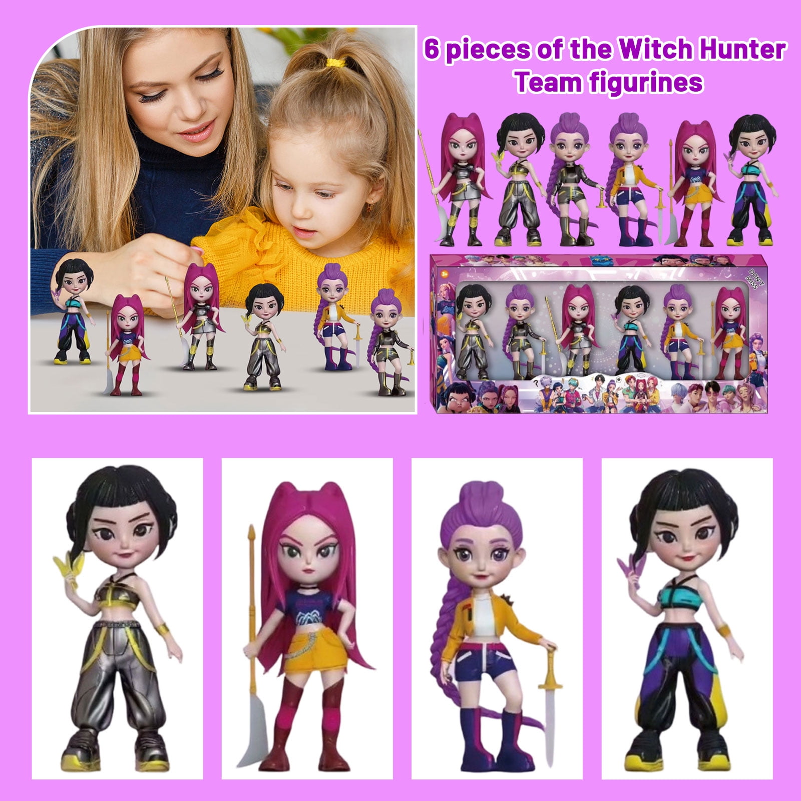 6Pcs K+Pop De+m0n Hunters Dolls Gifts Box - H-Hun+tri/x Merch ...