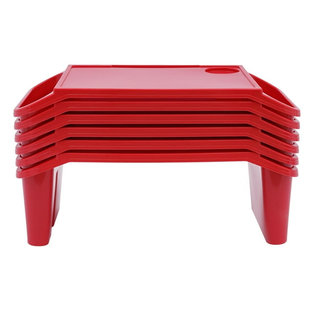 6Pcs Kids Lap Desk Tray Plastic Breakfast Laptop Trays with Side ...