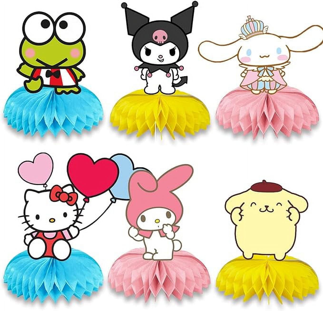 6Pcs Kitty, Kuromi, Keroppi Birthday Party Supplies, Kawaii Sanro Theme ...