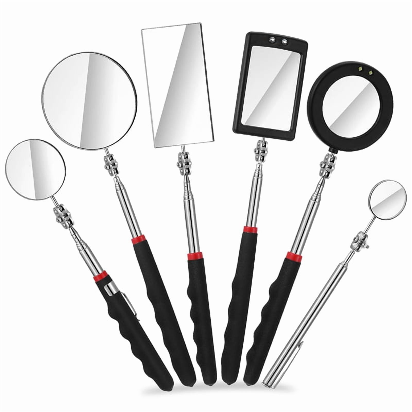 6Pcs LED Telescoping Inspection Mirror,Retractable LED Mechanical ...