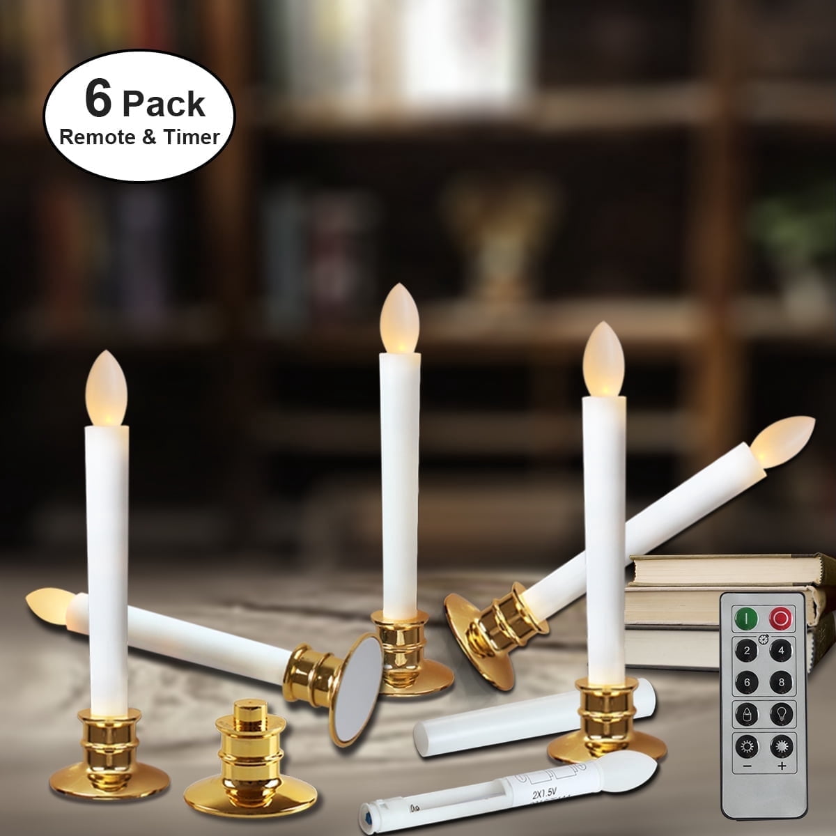Gamexcel Flameless LED Window Candle Lights, Battery Operated, Remote ...