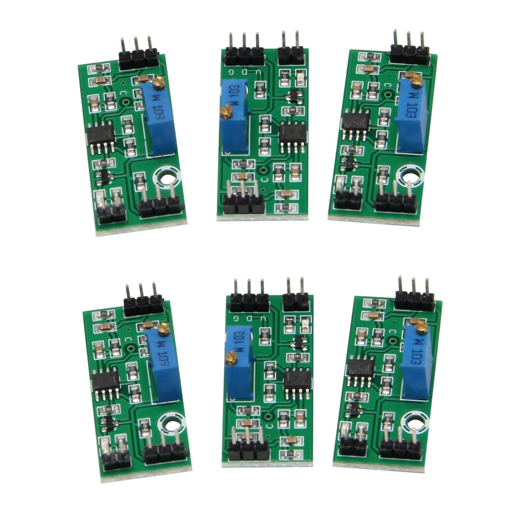 6Pcs LM393 3.5-24V Voltage Comparator Module with LED Indicator High ...