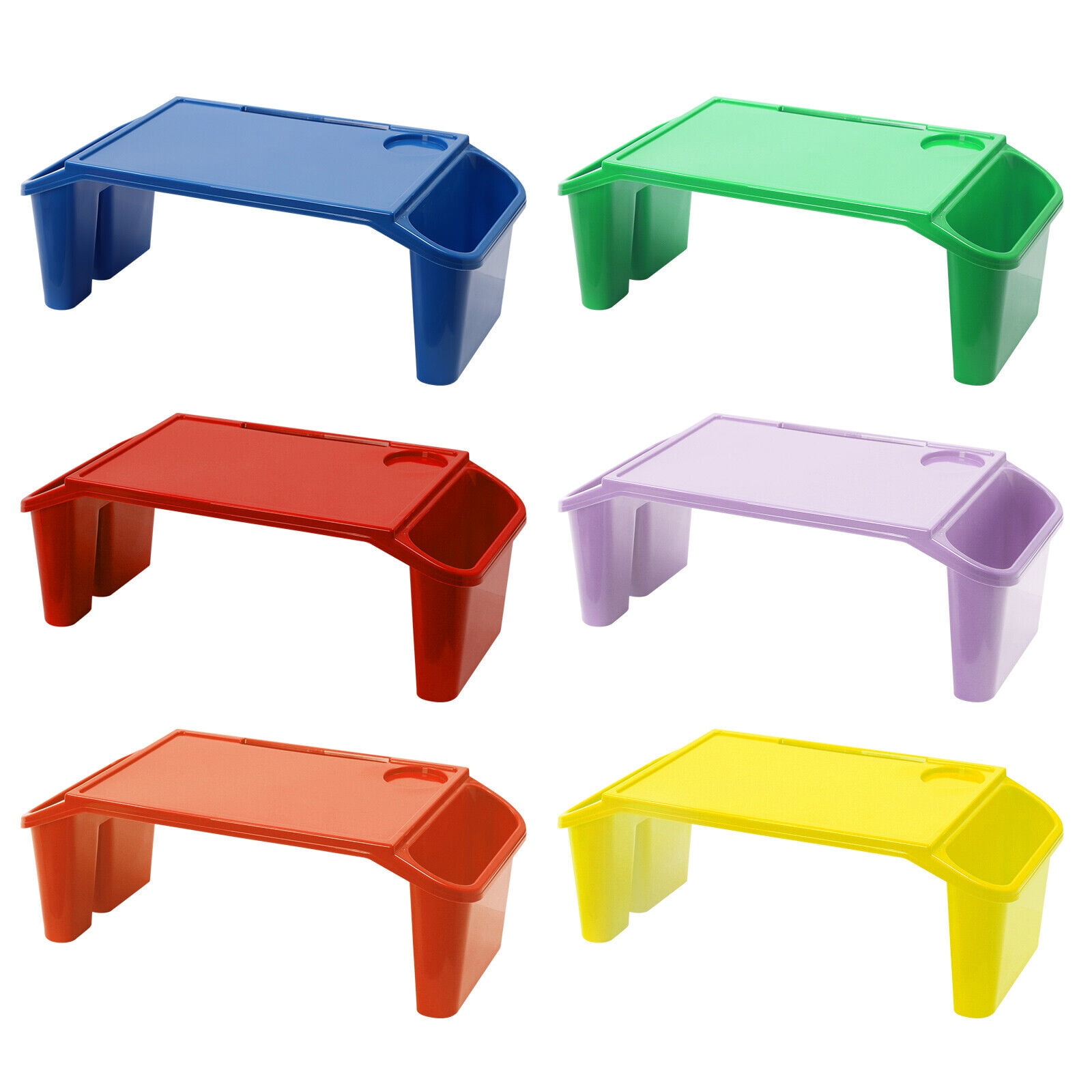 6Pcs Lap Desk Tray for Kids, Breakfast Laptop Trays with Side Pockets ...