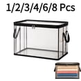 6Pcs Large Clear Thick Plastic Storage Box with Hinged Lid, Heavy-Duty ...