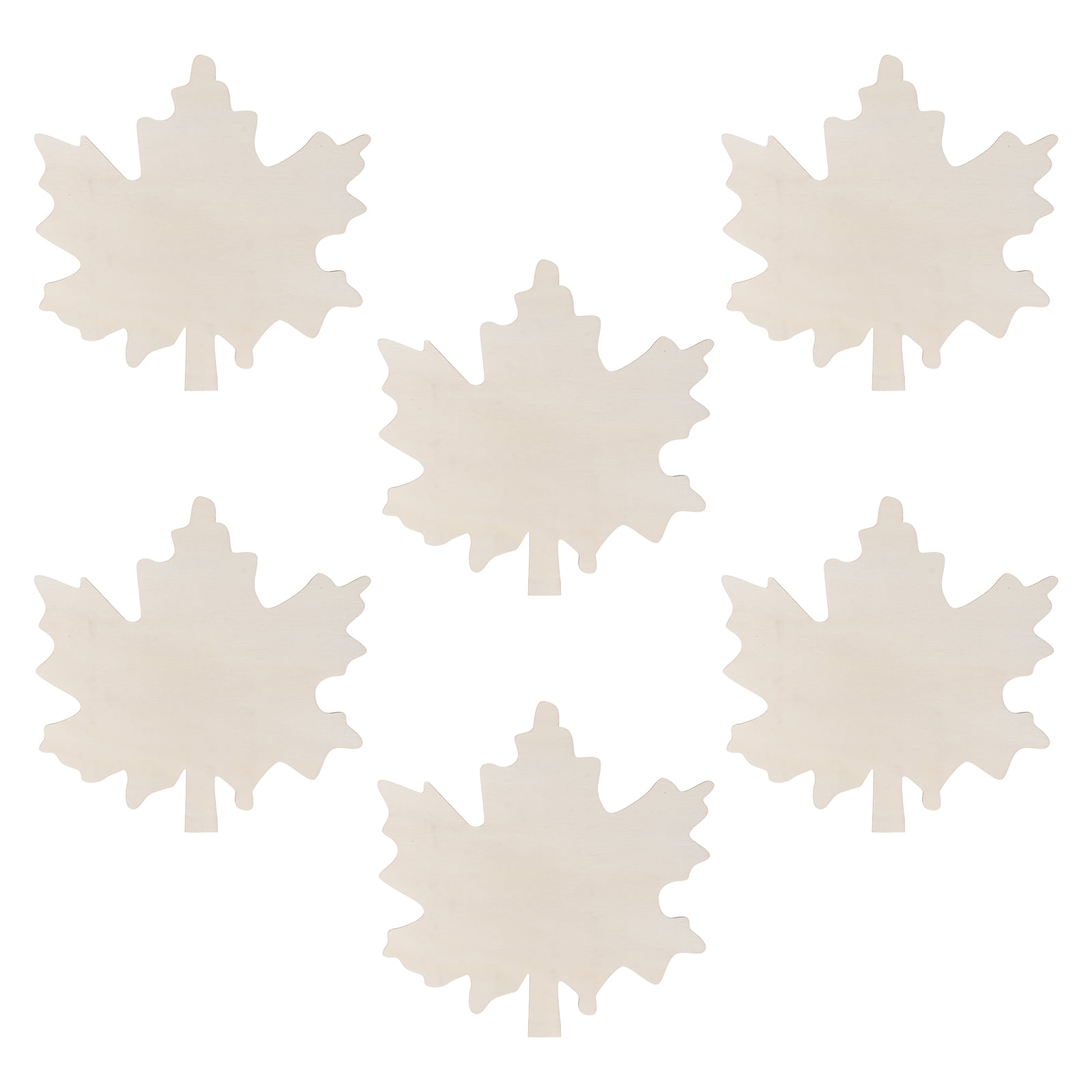 6Pcs Leaf Wood Craft Cutouts Unfinished DIY Wood Slices Kids Drawing ...