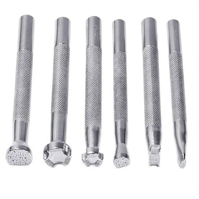 6pcs Leather Stamping Tools Leather Working Saddle Making Set Shape Stamp Punch Set Leather