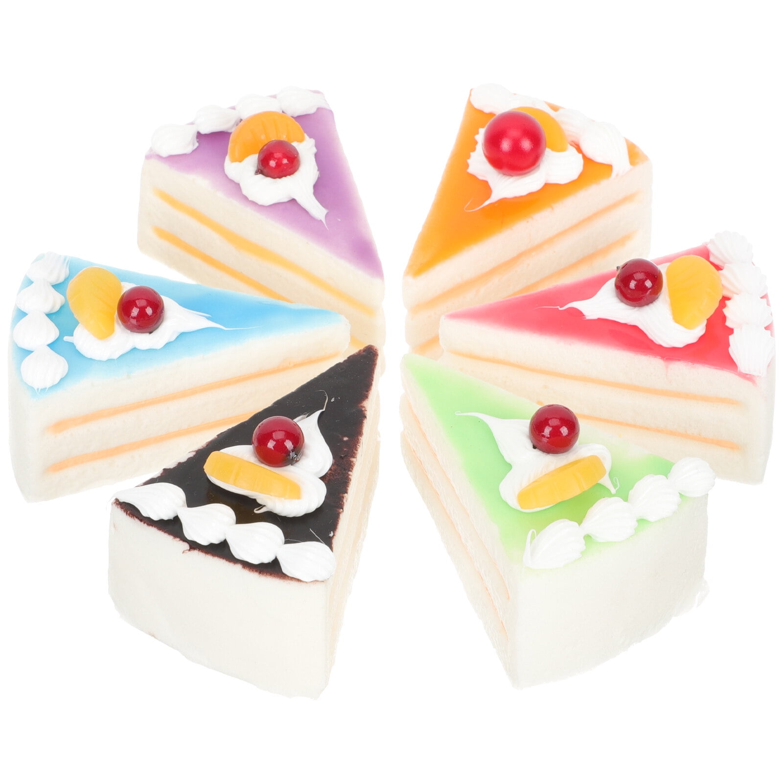 6Pcs Lifelike Cake Model Cake Displaying Model Colored Cake Dessert ...