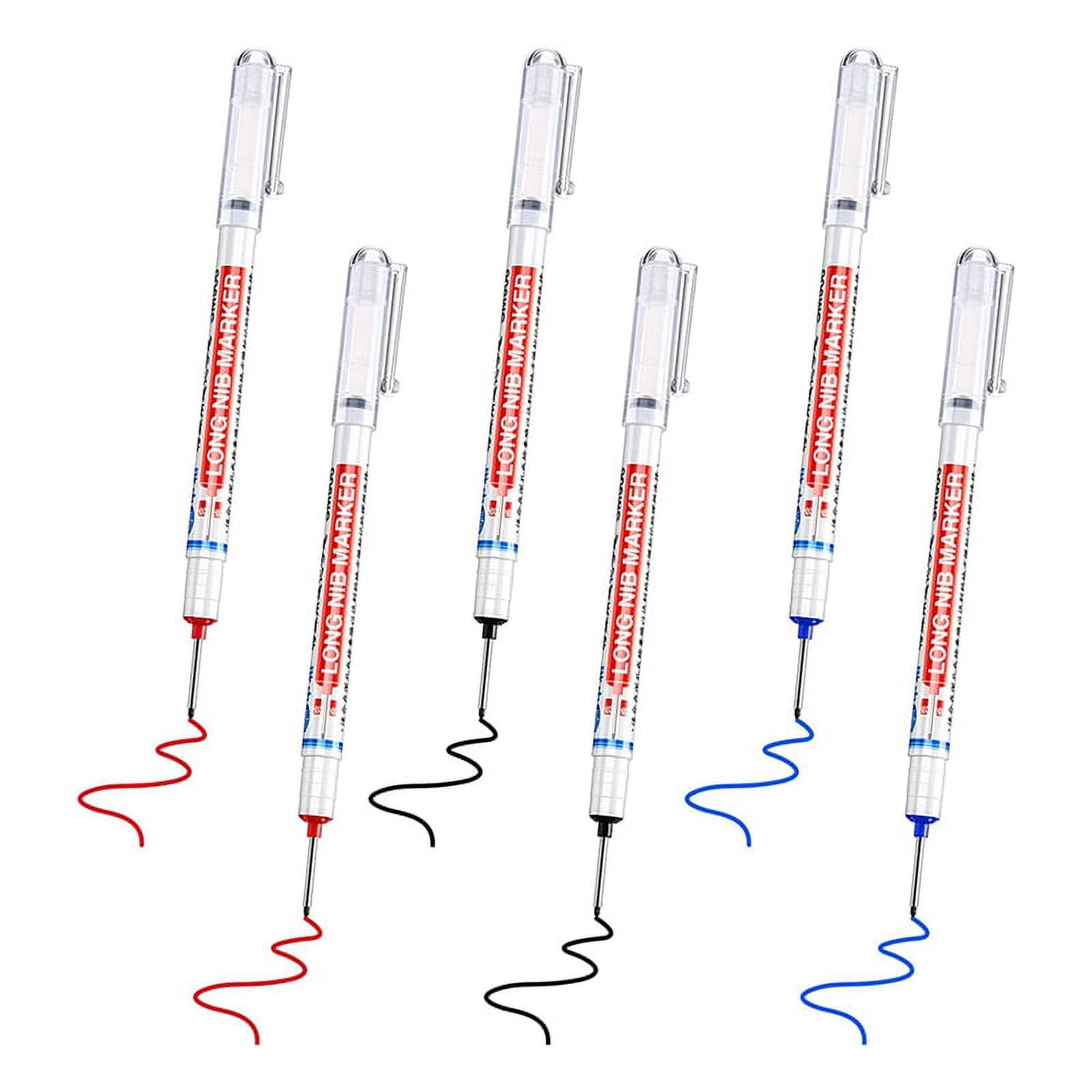 6Pcs Long Head Deep Hole Marker Multifunction Long Nosed Marker Deep ...