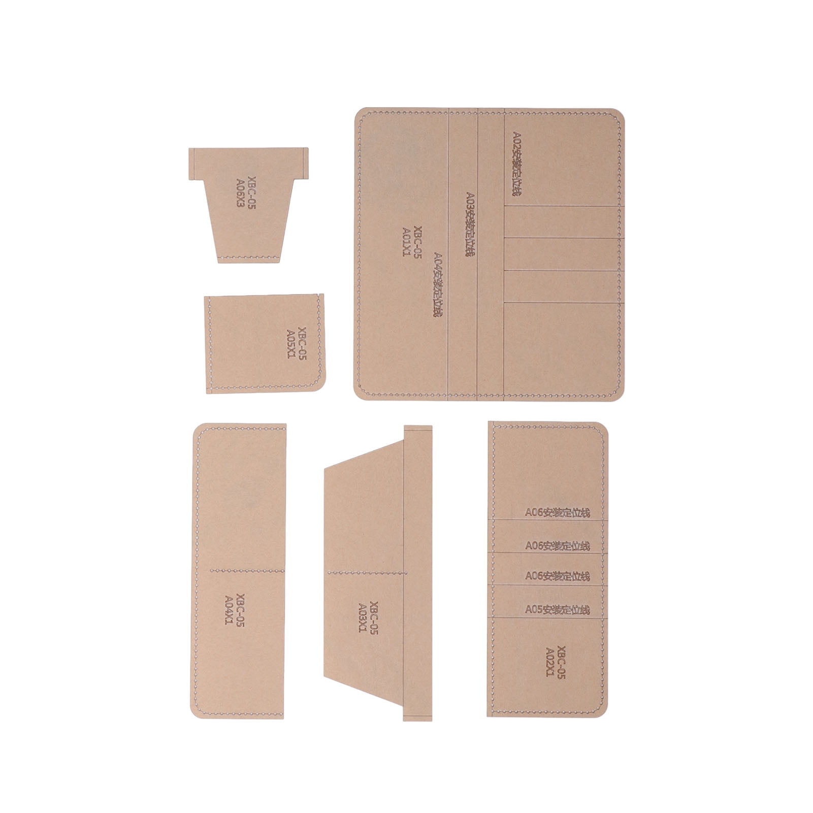 6Pcs Long Wallet Acrylic Template Accurate Cutting Distance Transparent ...