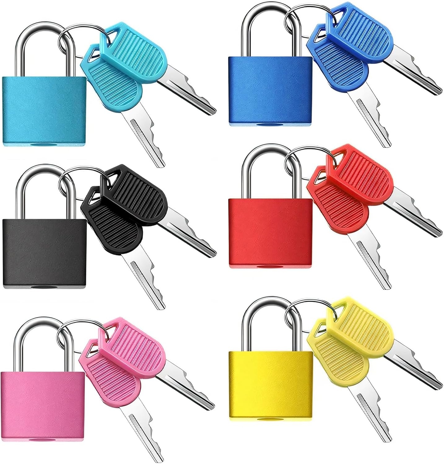 6Pcs Luggage Locks Small Suitcase Locks with Keys Plastic-Covered Mini ...