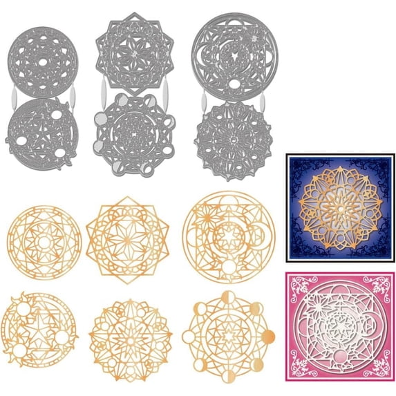 6Pcs Magic Array Metal Cutting Dies Vintage Magic Circle Metal Cutting ...