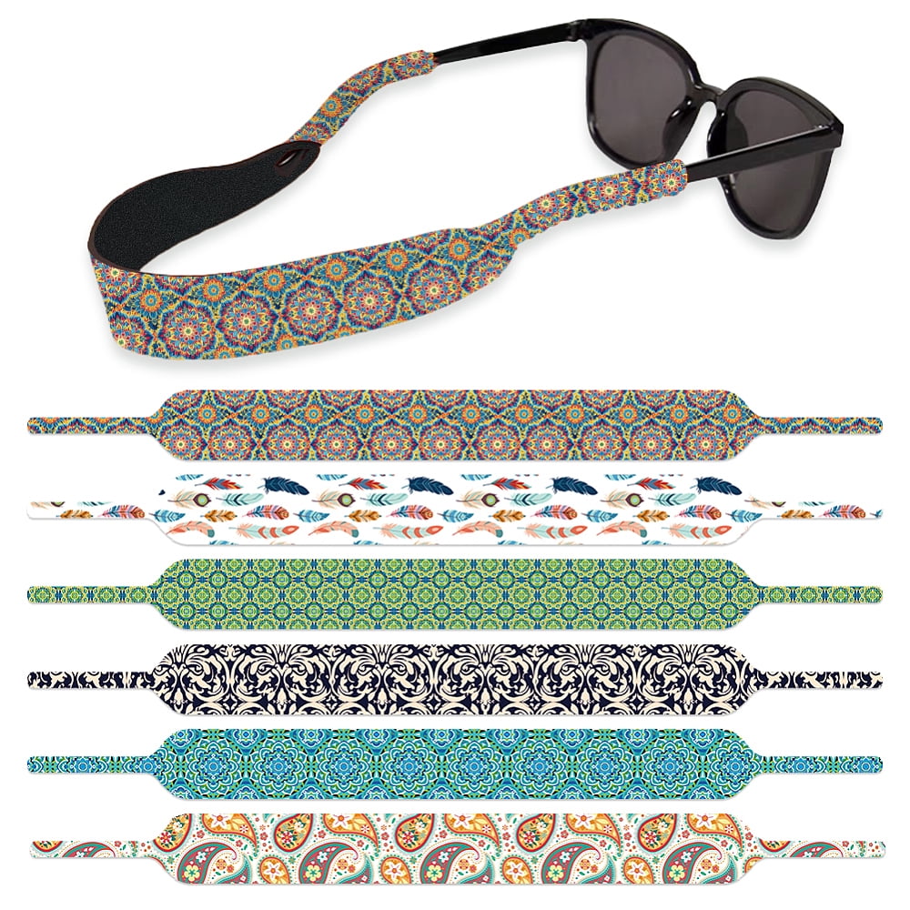 6Pcs Mandala Floating Sunglass Straps Lightweight Neoprene Glasses ...