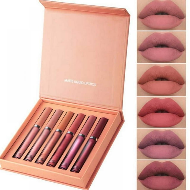 6Pcs Matte Liquid Lipstick Makeup Set, Matte liquid Long-Lasting Wear ...