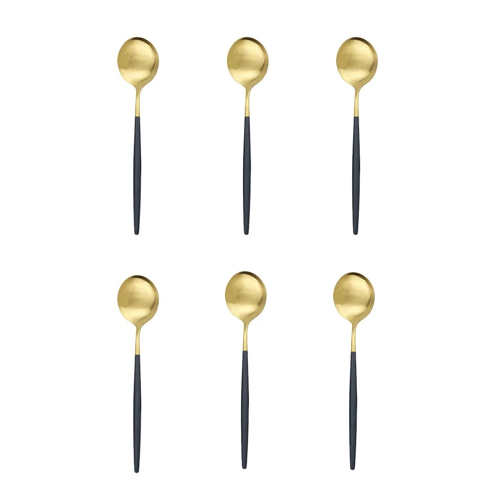 6Pcs Matte Stainless Steel Teaspoon For Dessert Ice Cream Stirring ...