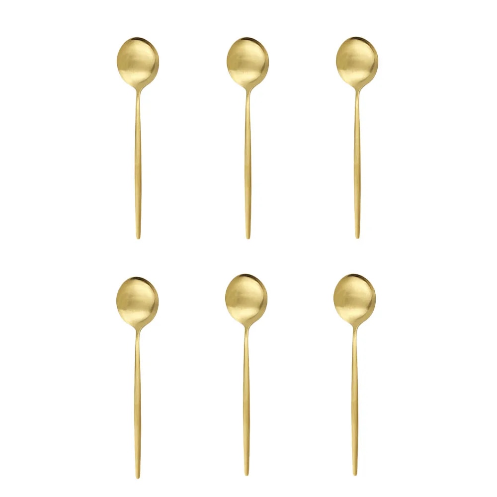 6Pcs Matte Stainless Steel Teaspoon For Dessert Ice Cream Stirring ...