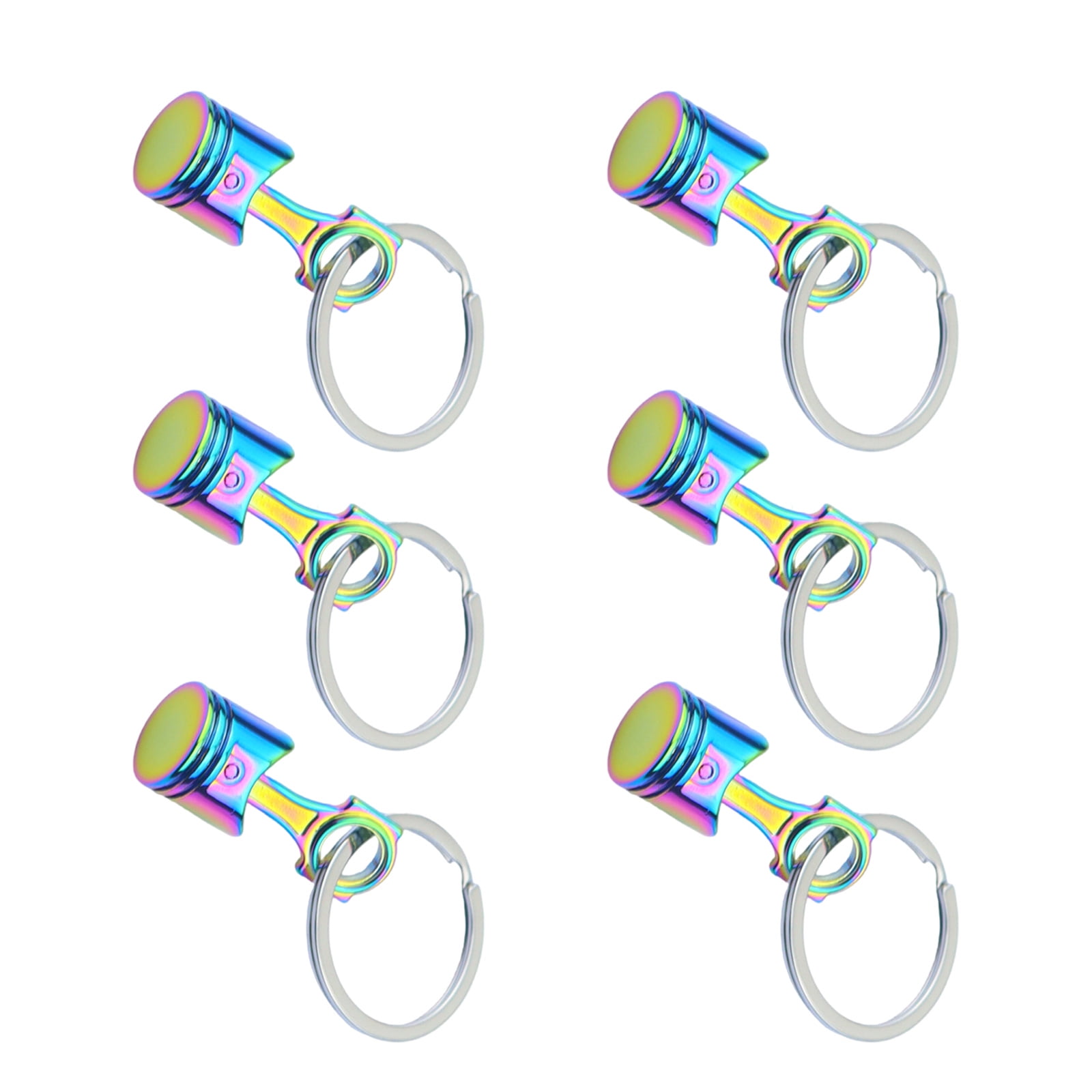 6Pcs Mechanical Inspired Car Piston Keyring Automotive Interior Pendant ...