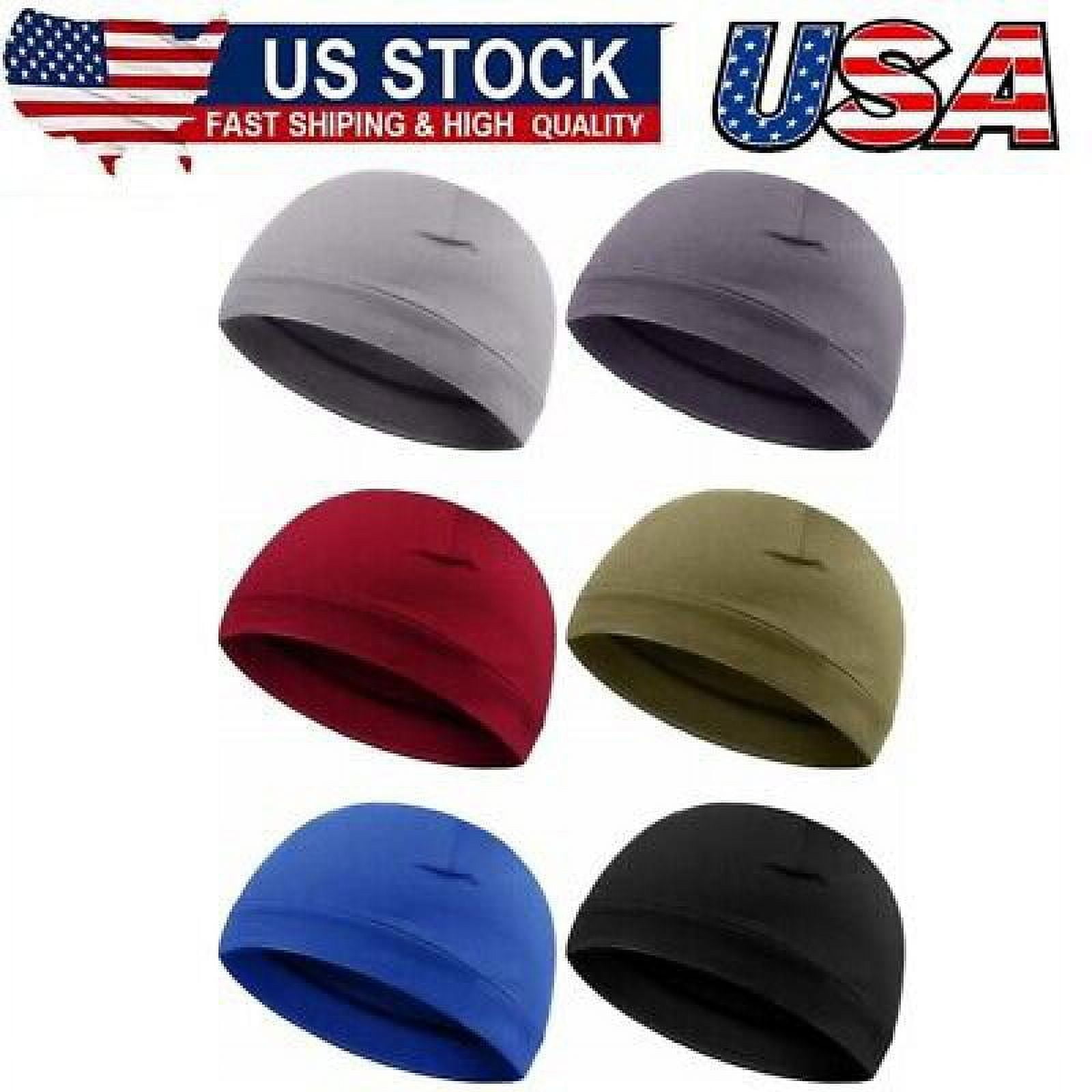 6Pcs Men Skull Caps Cotton Beanies Sleep Hats Multifunctional Helmet ...