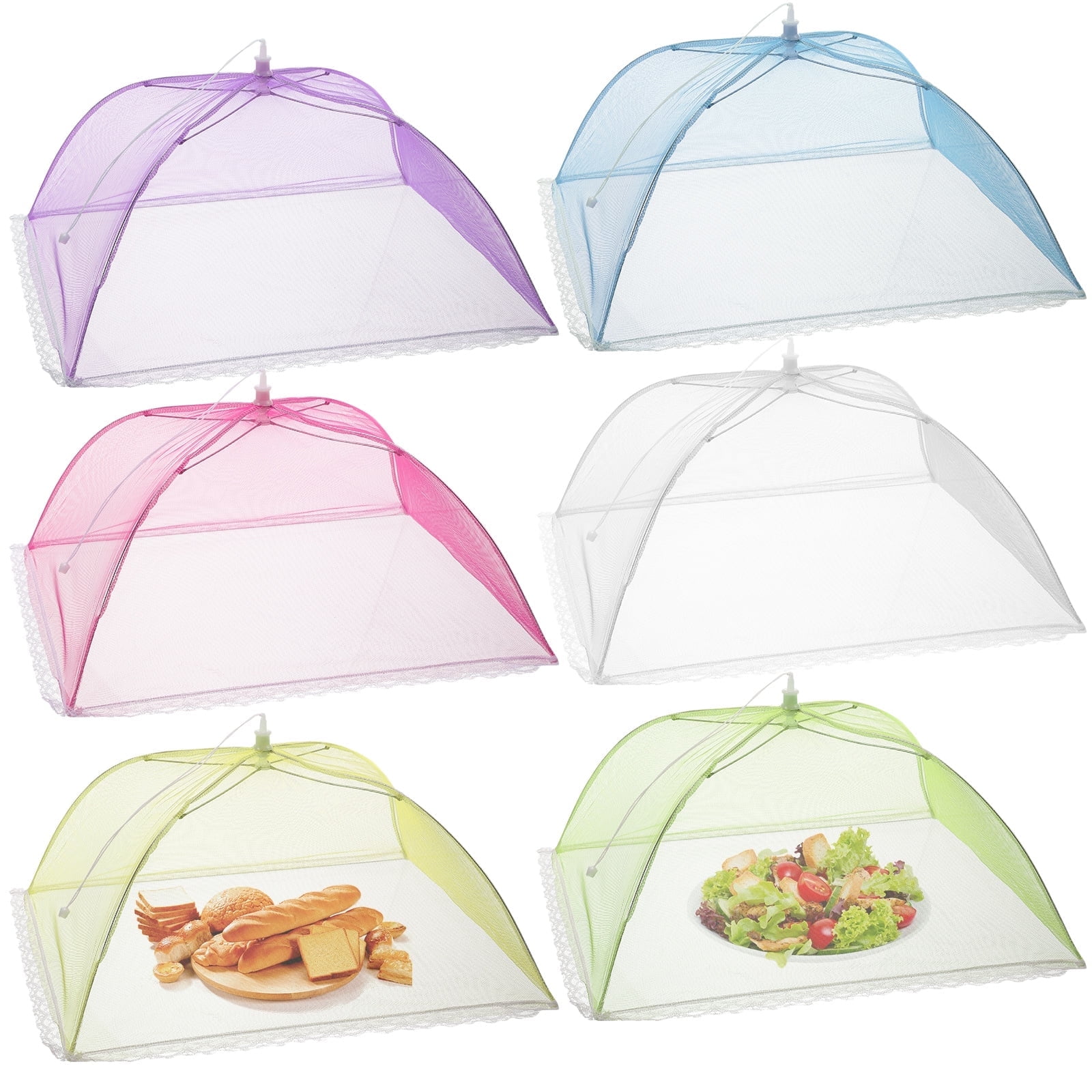 6-Pack 17 Inch Mesh Food Covers, Umbrella Style Net Tents for Outdoor ...