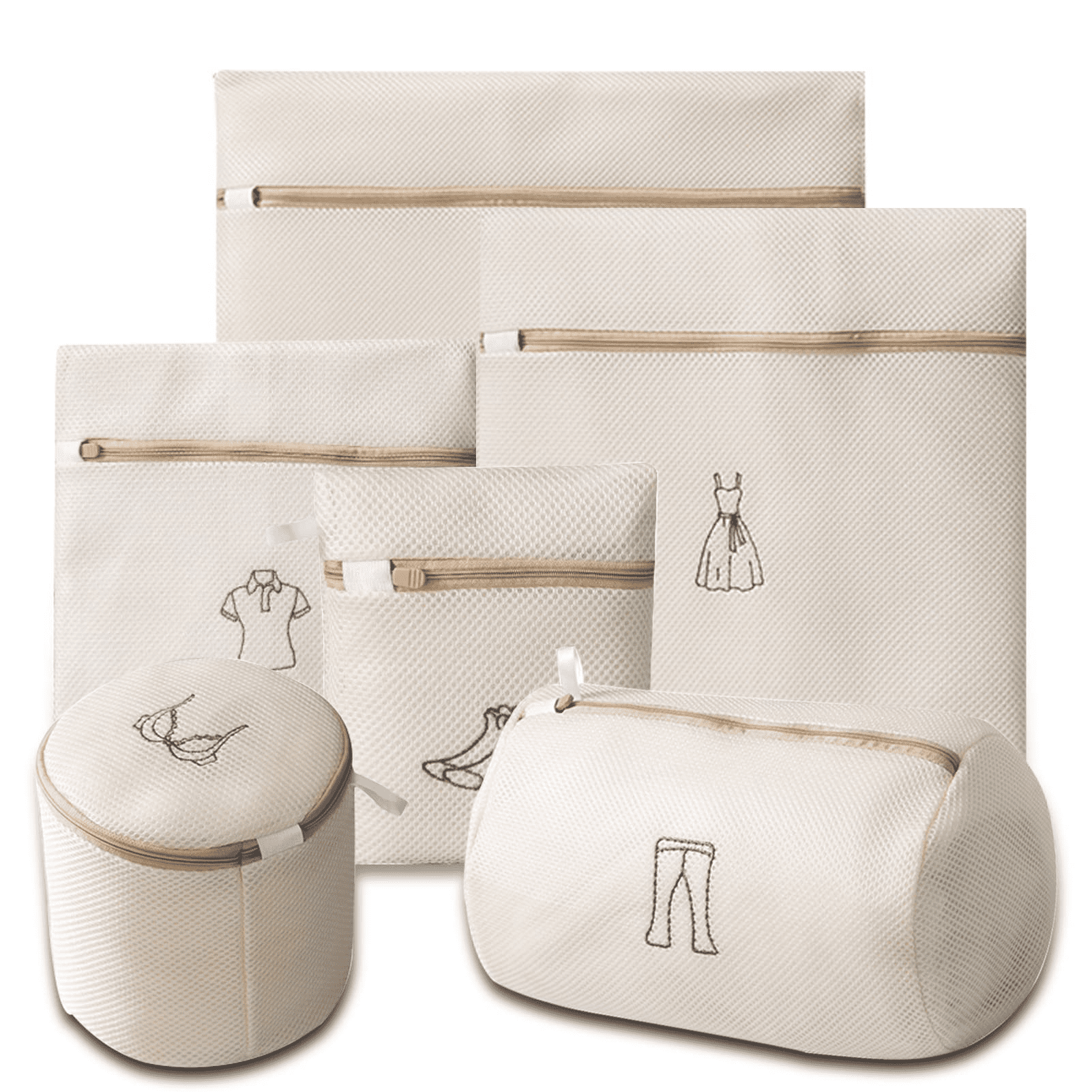 6Pcs Mesh Laundry Bags for Delicates with Premium Zipper, Travel ...