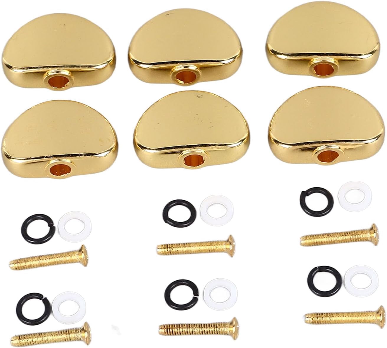 6Pcs Metal Guitar Tuning Peg Handle with Key Button for Folk Electric ...