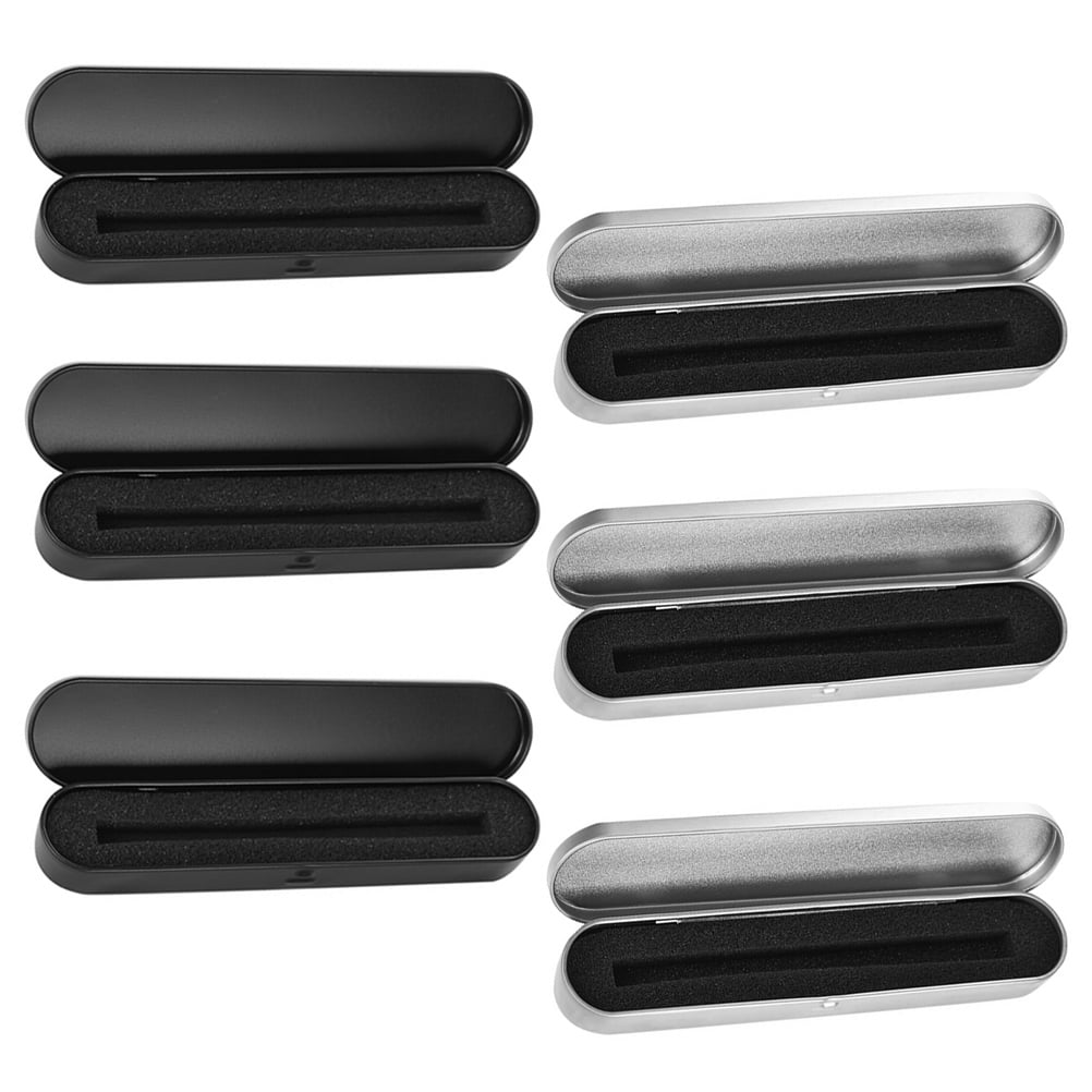 6Pcs Metal Pen Cases Portable Pen Storage Boxes Simple Style Pen ...