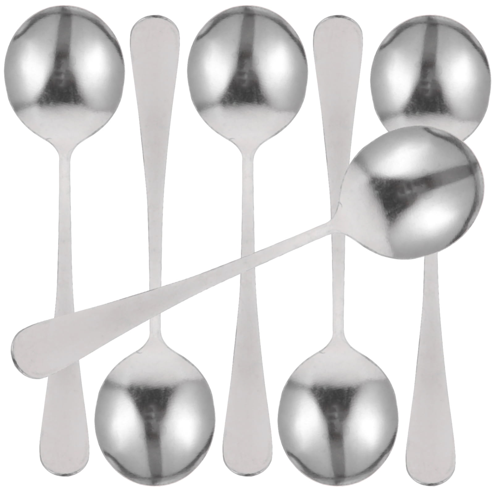 6Pcs Metal Spoon Multi-use Soup Spoon Decorative Spoon Smooth Spoon ...
