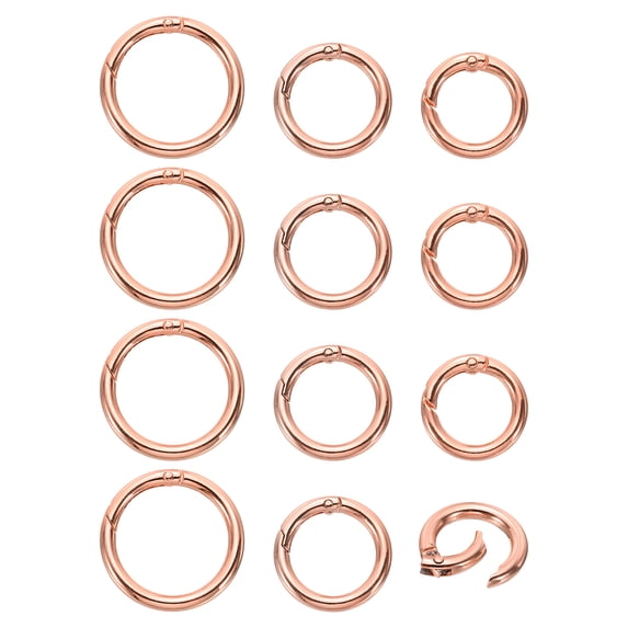 6Pcs Metal Spring O Rings, 3 Size Round Key Ring Clip Zinc Alloy ...