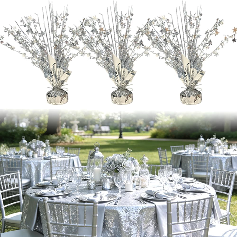 6Pcs Metallic Foil Spray Centerpiece Part Star Table Decoration Brust ...