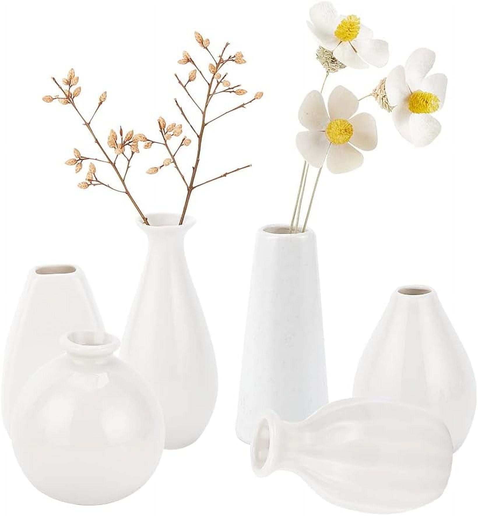 6Pcs Mini Ceramic Flower Vase 6Styles Rustic Decor Vase Modern ...
