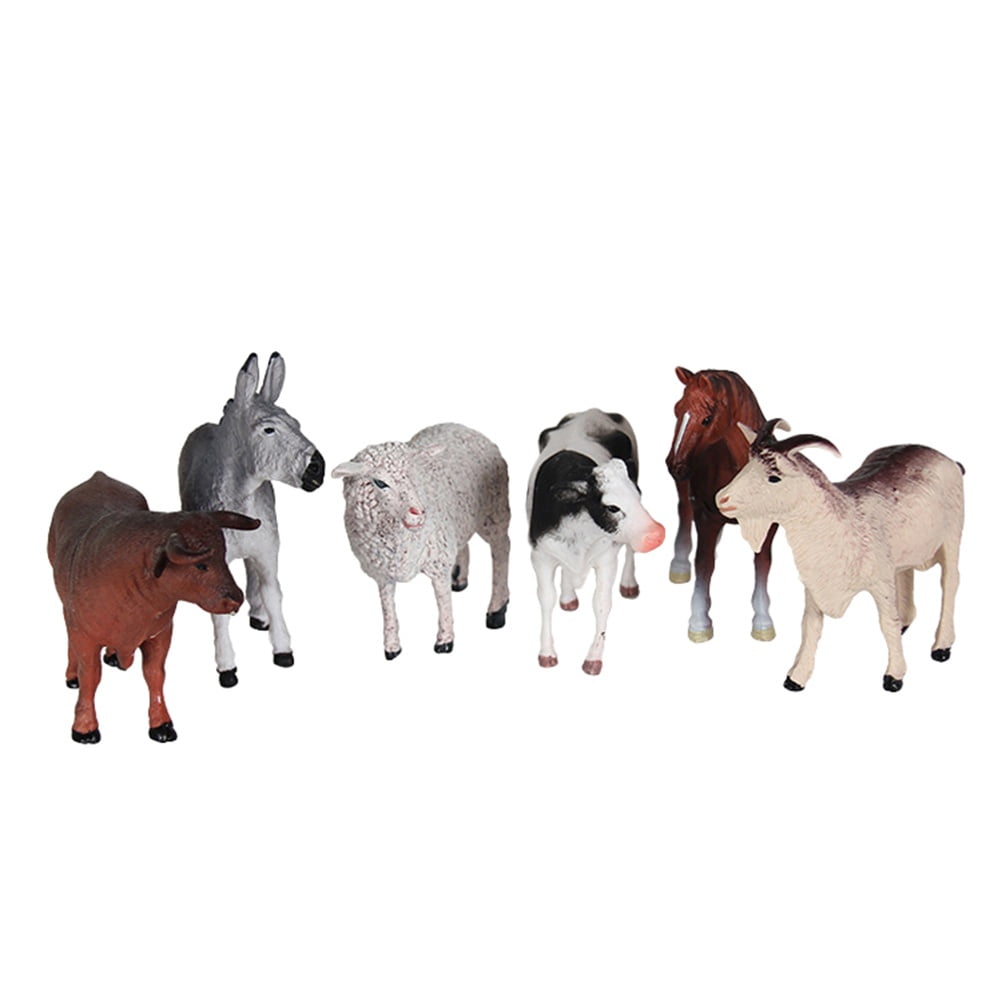 6Pcs Mini Forest Animal Toy Set Plastic Similation Animals Figures ...