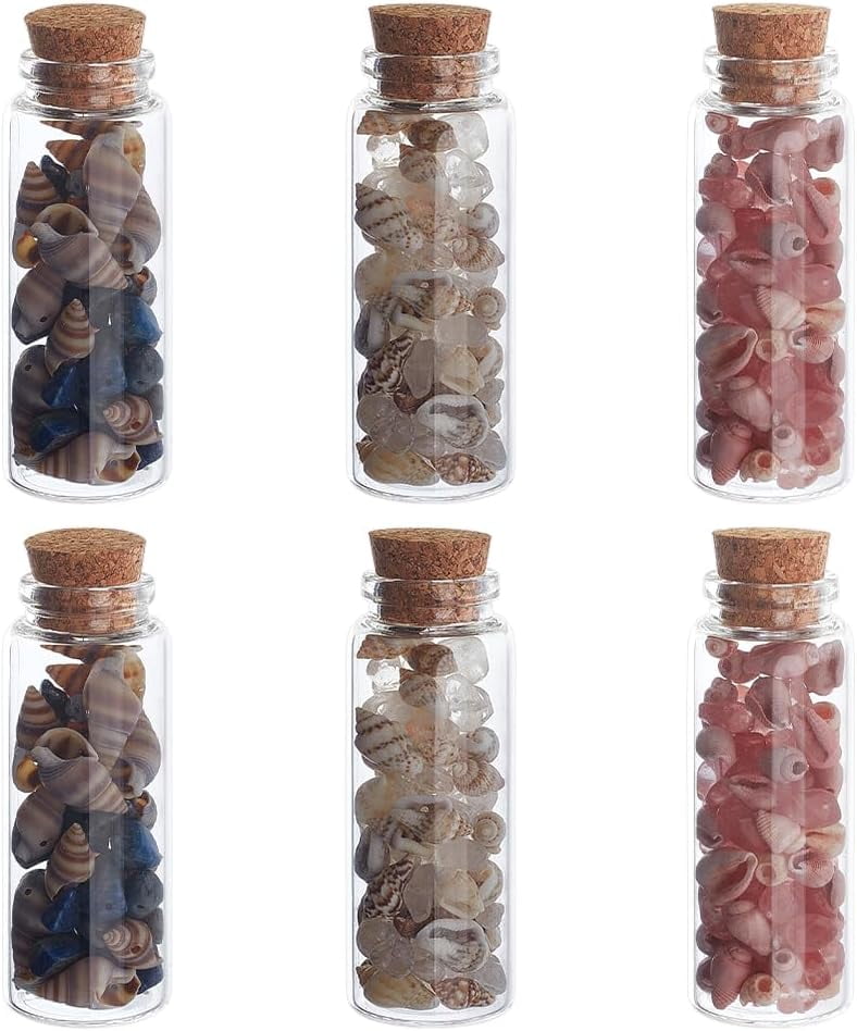 6Pcs Mini Glass Bottles with Cork Stoppers Tiny Glass Jars Refillable ...