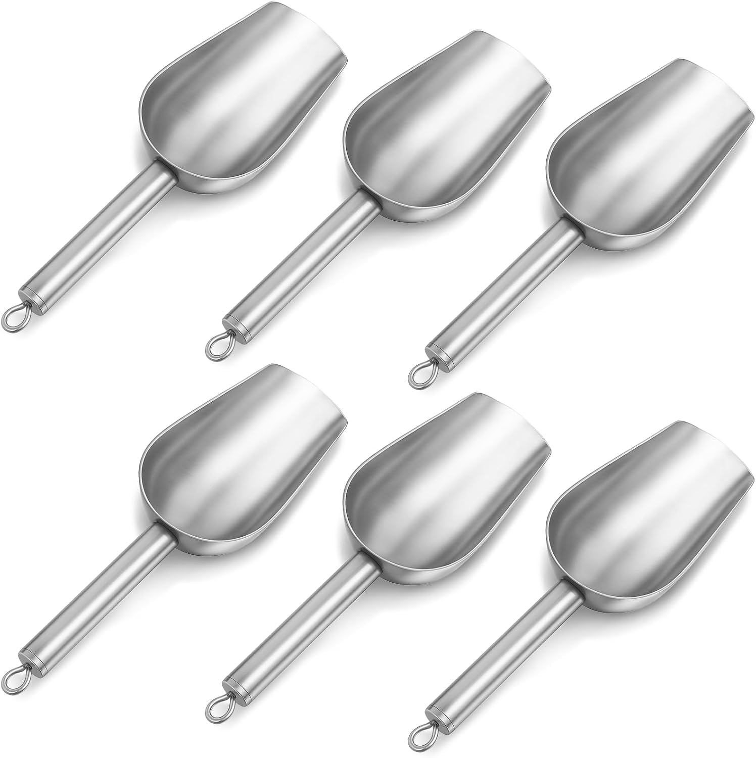 6Pcs Mini Ice Scoopers for Ice Bucket, 5 oz Stainless Steel Small Scoop ...