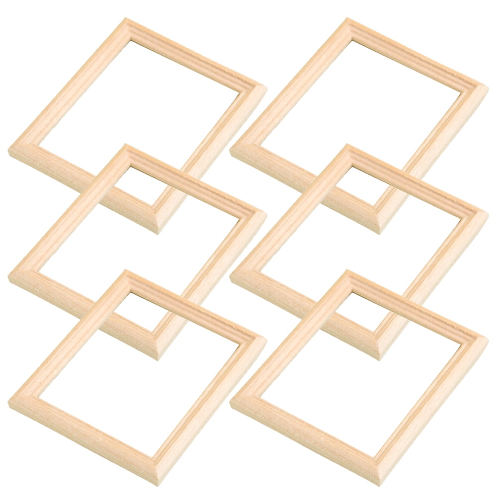 6Pcs Mini Photo Frames Wooden Tiny Picture Frames Miniature Wood Frames ...