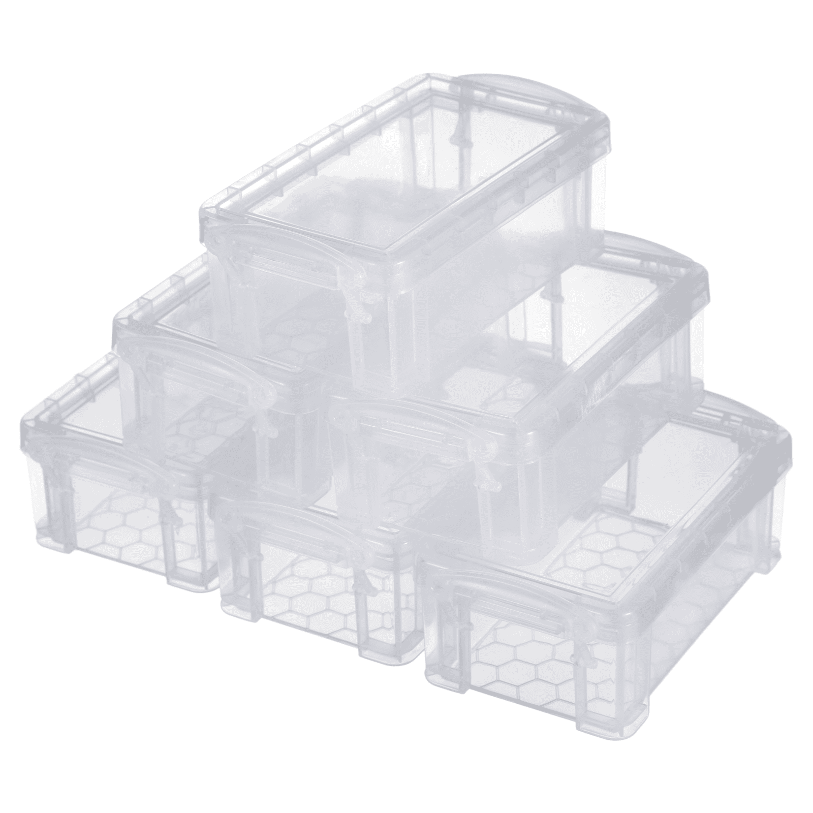 6Pcs Mini Plastic Boxes with Locking Lids, Small Clear Storage ...