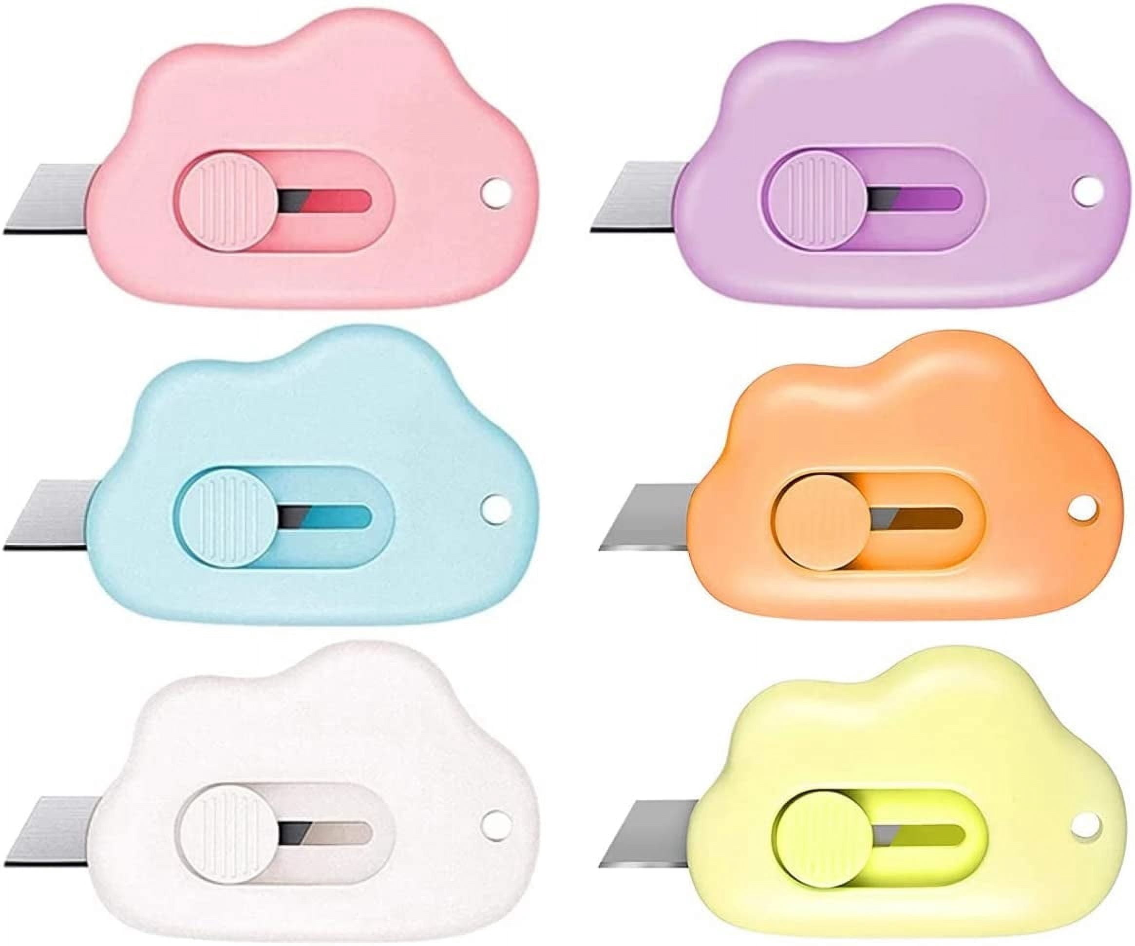 6Pcs Mini Utility Knives Cloud Shaped Box Cutter Retractable Letter ...