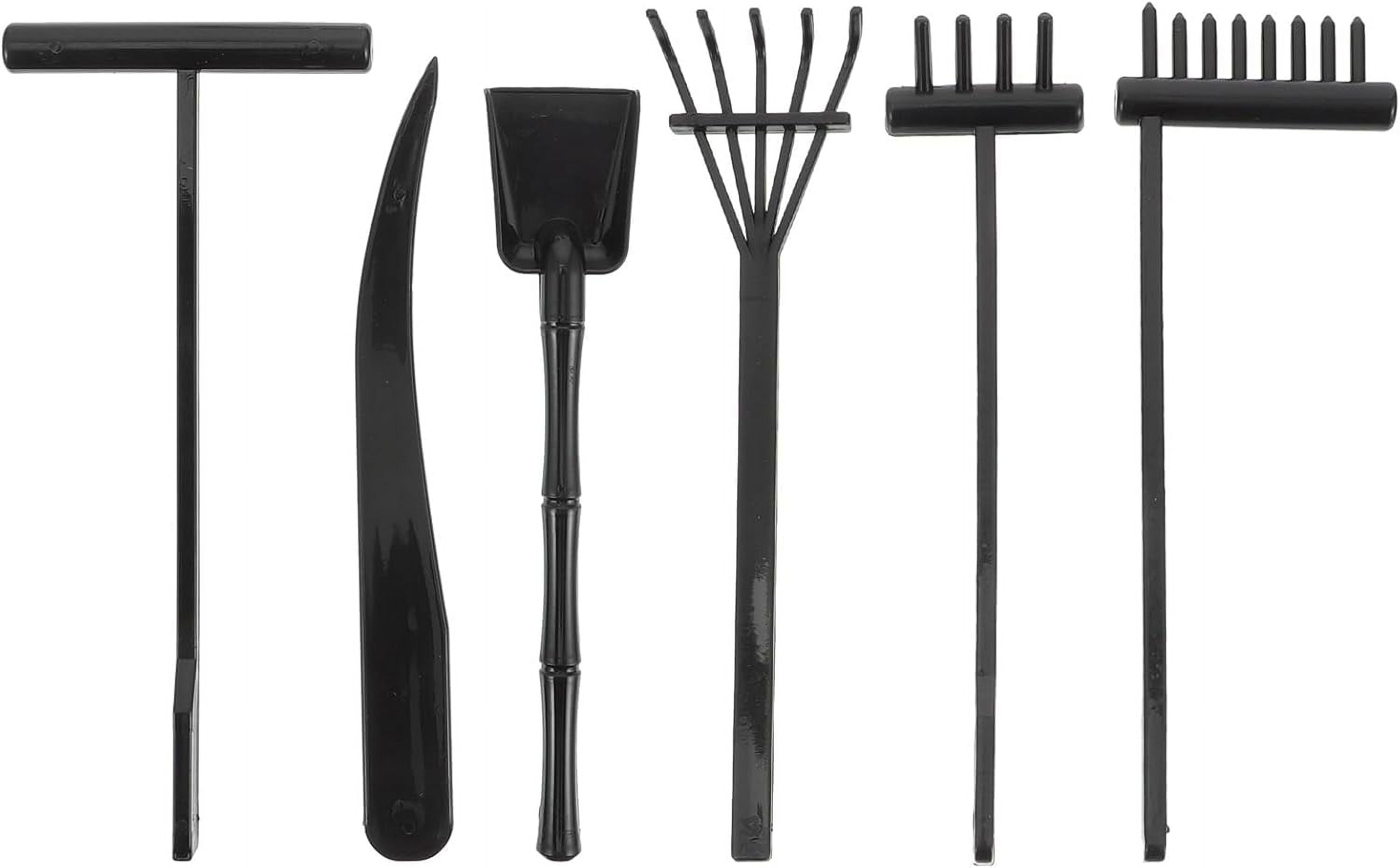 6Pcs Mini Zen Garden Rake Black Sandbox Rake Tools Accessories Rock ...