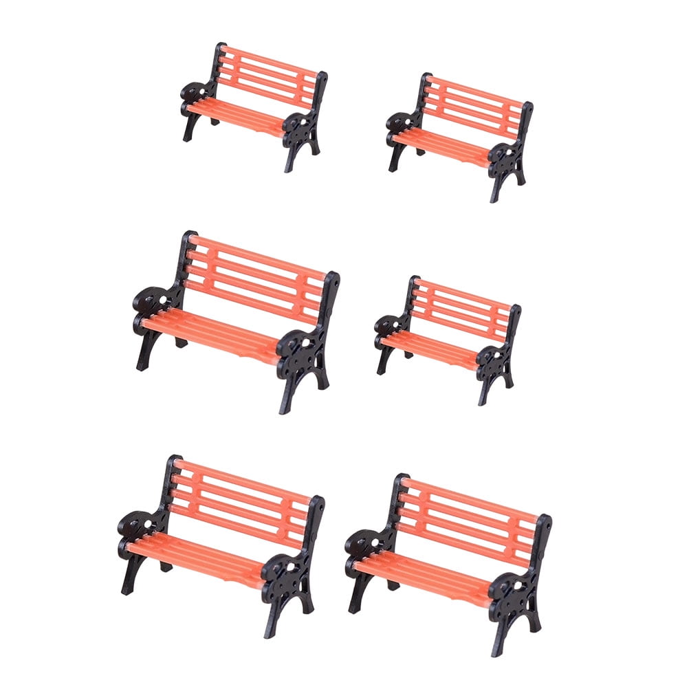 6Pcs Miniature Park Benches Photography Prop Mini Plastic Park Benches ...