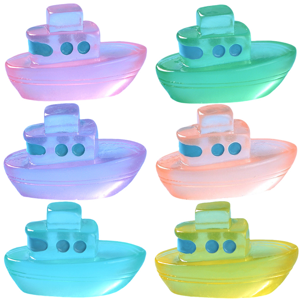 Minkissy Mini Boat Models Miniature Resin Boat Ornaments Assorted Color ...