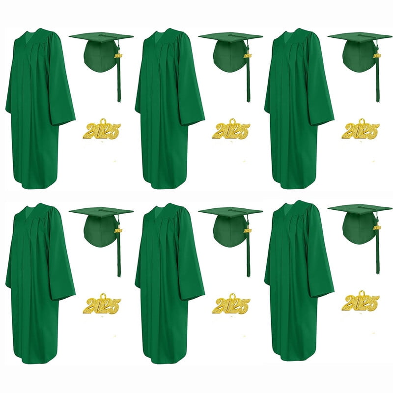6Pcs Misscom Matte Graduation Cap Gown Set with 2025 Tassel for High ...