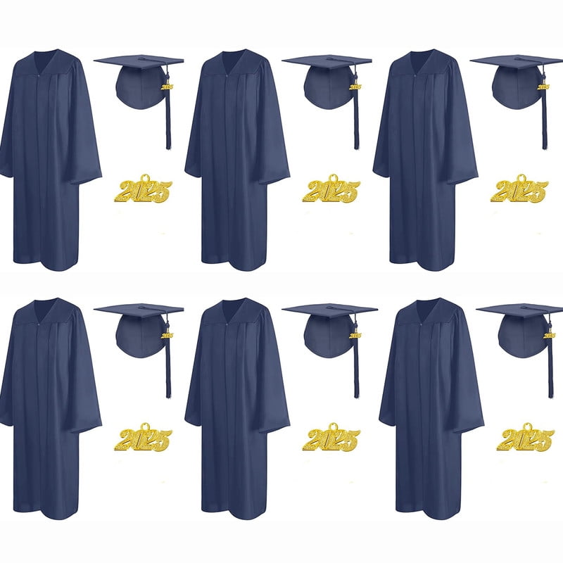 6Pcs Misscom Matte Graduation Cap Gown Set with 2025 Tassel for High ...