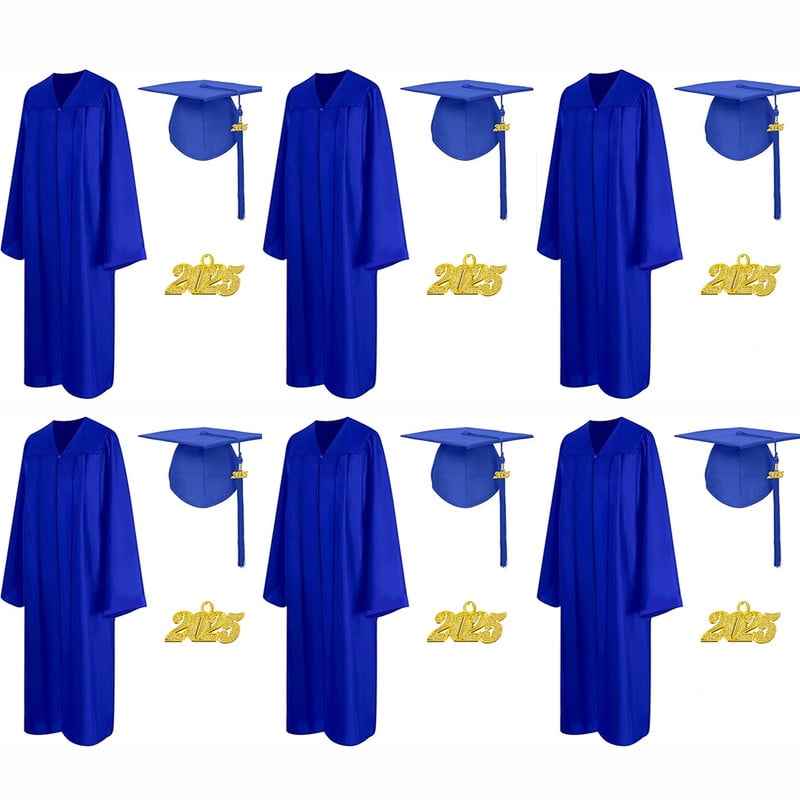 6Pcs Misscom Matte Graduation Cap Gown Set with 2025 Tassel for High ...