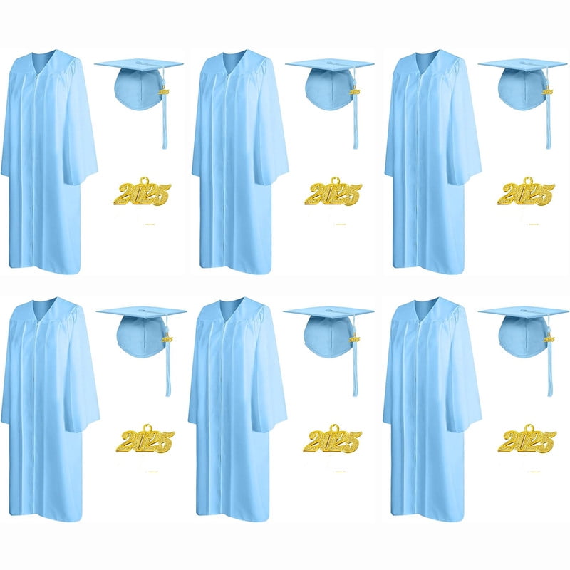 6Pcs Misscom Matte Graduation Cap Gown Set with 2025 Tassel for High ...