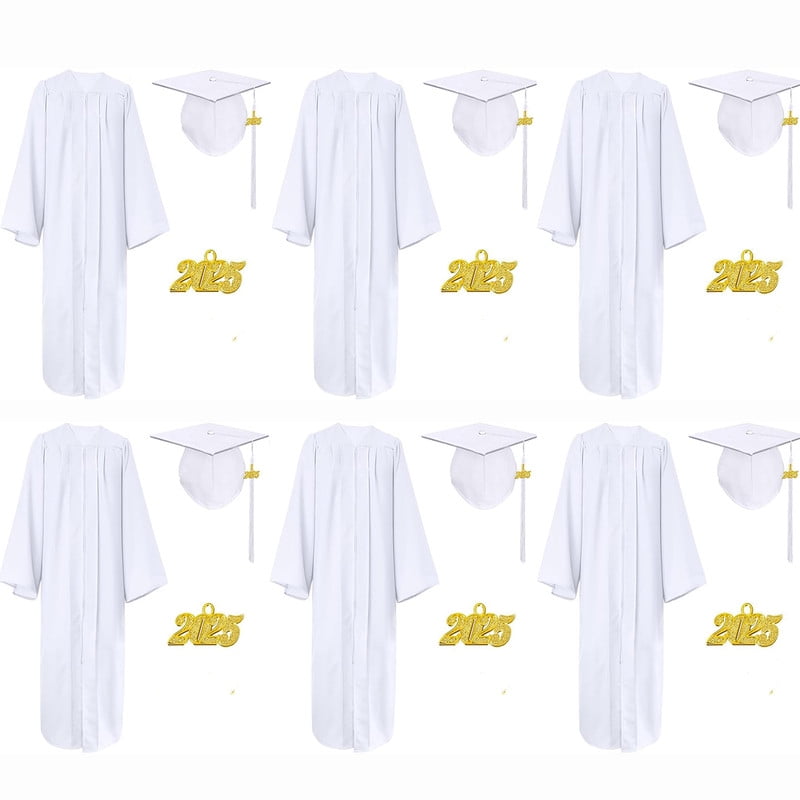 6Pcs Misscom Matte Graduation Cap Gown Set with 2025 Tassel for High ...
