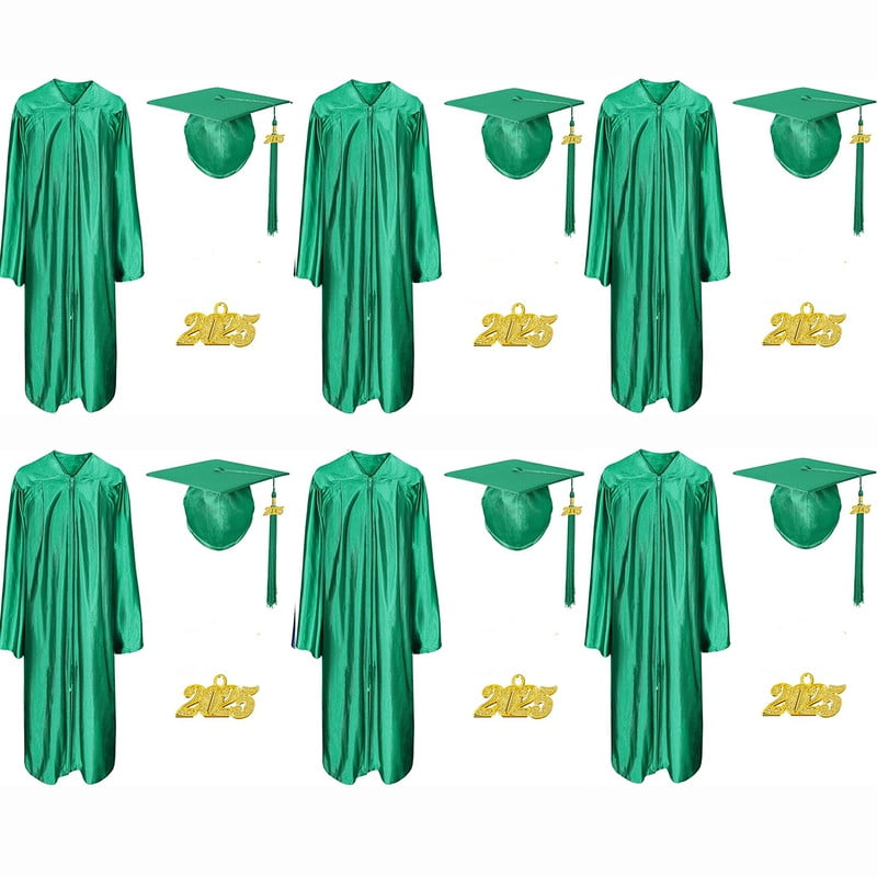 6Pcs Misscom shiny Graduation Cap Gown Set with 2025 Tassel for High ...