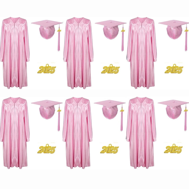 6Pcs Misscom shiny Graduation Cap Gown Set with 2025 Tassel for High ...