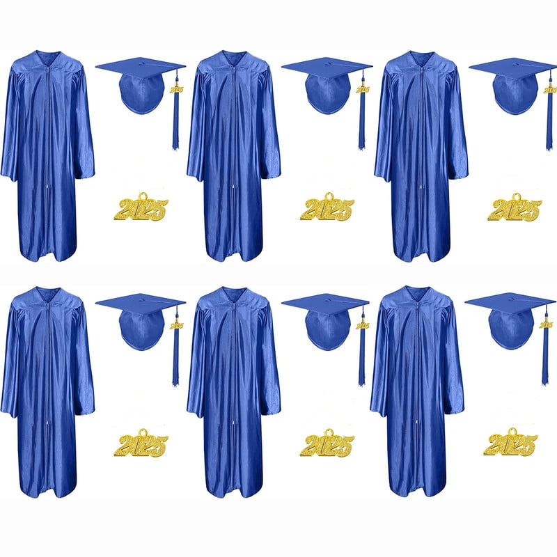 6Pcs Misscom shiny Graduation Cap Gown Set with 2025 Tassel for High ...